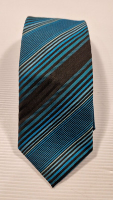 Solarente - Made In turkey Dark Blue Black Stripped Necktie Business ...