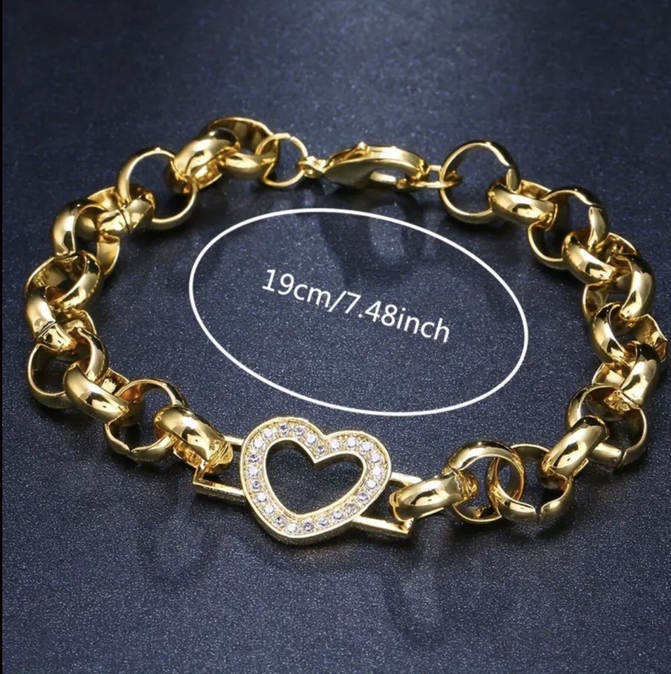 9ct Gold Filled Gypsy Belcher Link Bracelet Gift Women’s Girls Child ...