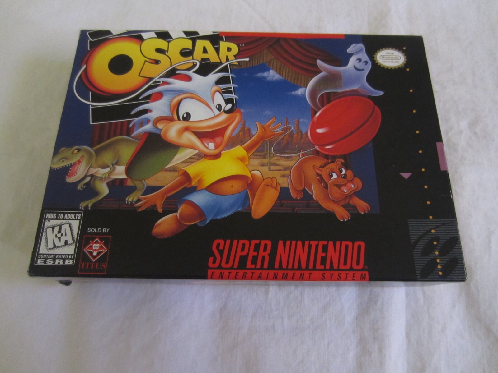 Oscar (SNES) Super Nintendo CIB Complete Titus 1996 BOX HAS WEAR READ ...