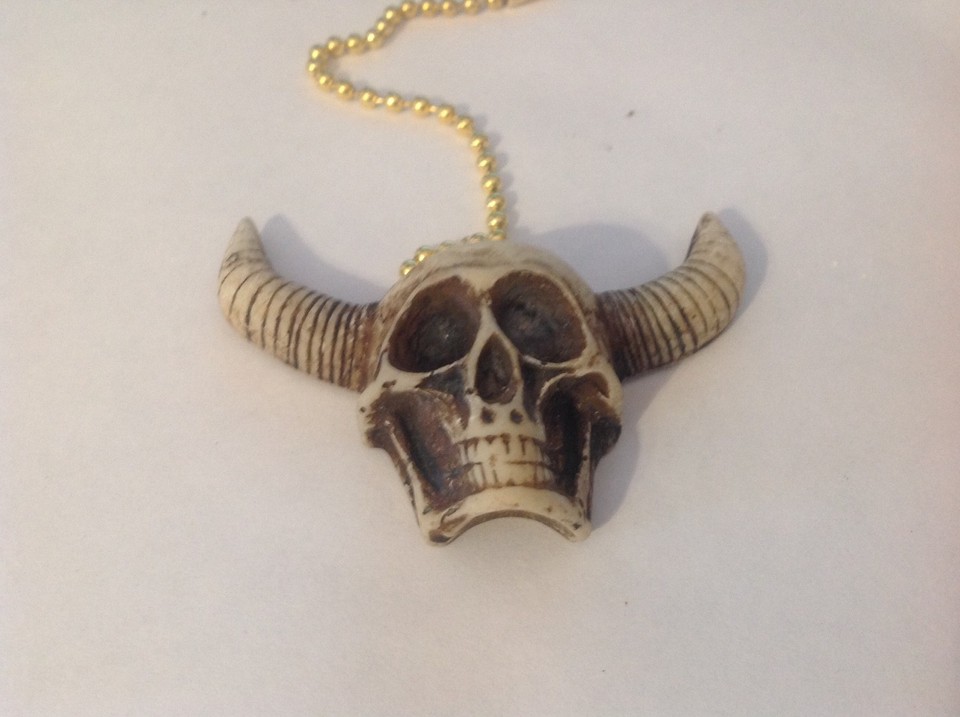 Horned Skull Handmade Fixture Pull - Fan Pull - Skull Decor - Deal | eBay