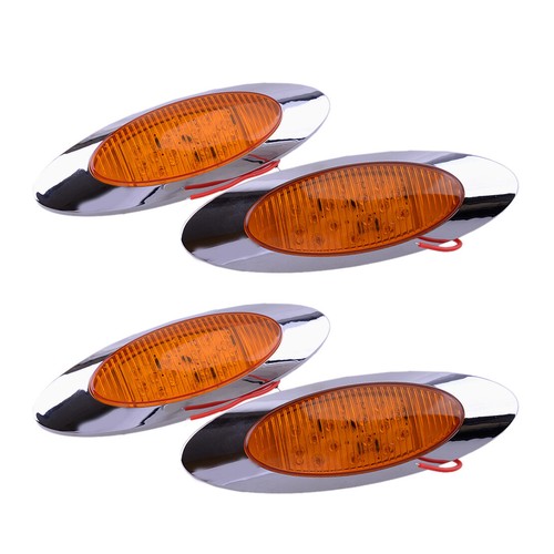 4x Amber Thin Side LED Clearance Marker Lights For Car Truck Trailer ...