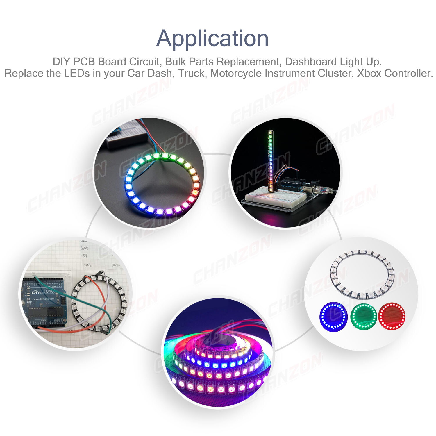 0805 1206 0603 3535 3528 2835 5630 5730 LED SMD Diode White Red Green ...