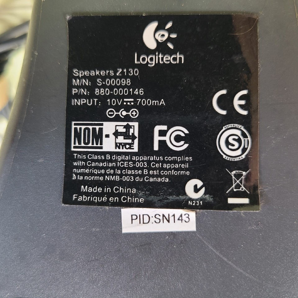 Logitech Z130 Full Stereo Sound 3.5mm Jack Compact Laptop Speakers ...