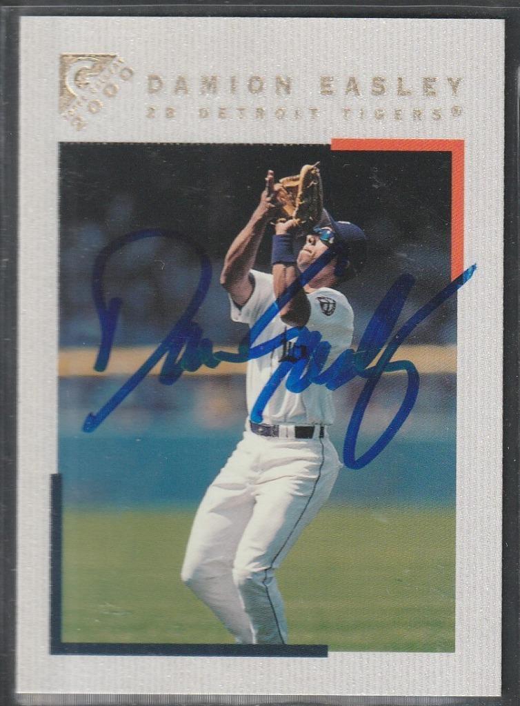 155, Original Autograph, Damion Easley; Detroit Tigers, 2000 Topps ...
