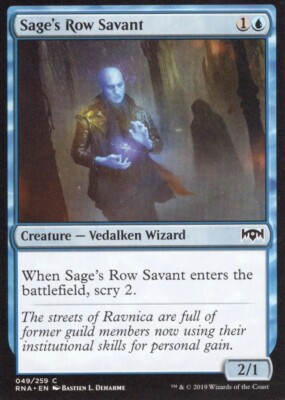 3X SAGE'S ROW SAVANT 049/259 RAVNICA ALLEGIANCE MTG MAGIC NM X3 | eBay