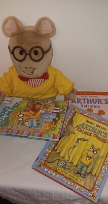 Marc Brown Arthur Plush Buddy Doll With 3 Books Valentine Teacher ...