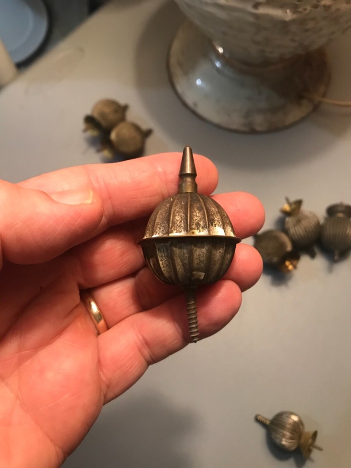 Vintage/Antique “FANCY“ Brass and Silver CLOCK FINIAL Wonderful OLD ...