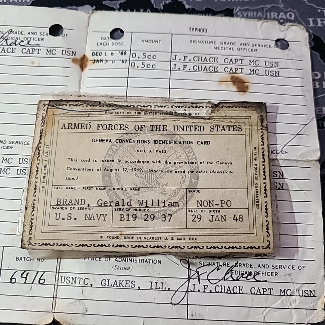 1967 Identification Cards US Navy Pass, Geneva, Naval Air Station NORVA ...