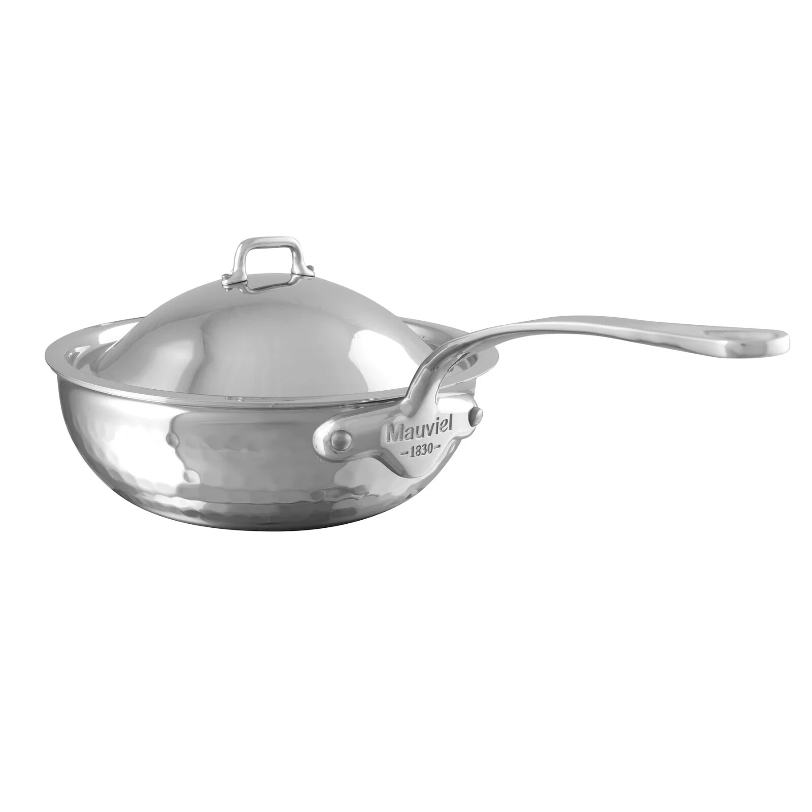Mauviel 1830 Cookware France Stainless Wok Curved Saute Pan W/ Lid 8 1/ ...