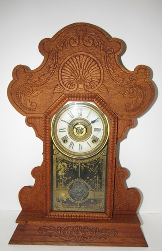 Antique Sessions Gingerbread Kitchen Mantel Clock with Alarm 8-Day ...