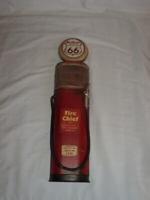 Route 66 Fire Chief Metal Gas Pump Mancave Wall Hanging (14" tall) | eBay