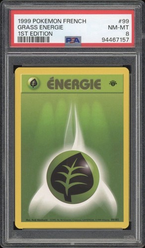 1999 Pokemon FRENCH 1st Edition Base Set Energy Plant-Grass 99/102 PSA ...