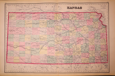1881 Map ~ KANSAS FRONTIER ~ (17x28)-#30 | eBay