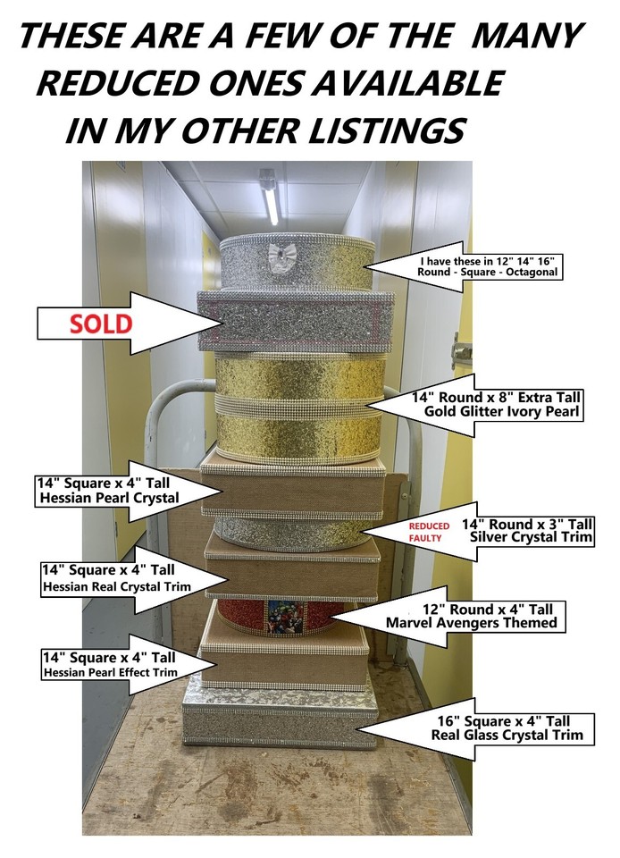 35cm Round Podium Wedding Cake Stand Silver Glitter Crystal Diamond ...