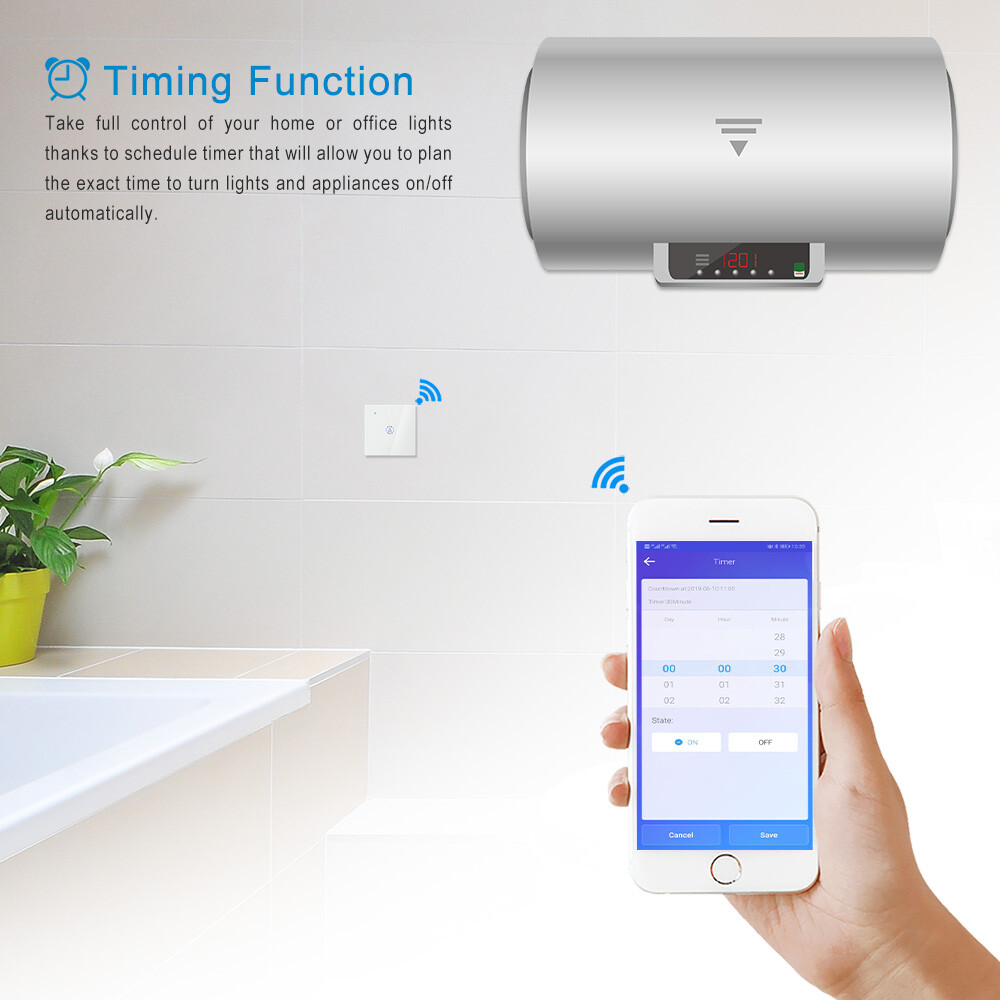 eWelink APP WiFi Smart Touch Boiler Switch Water Heater Control f Alexa ...