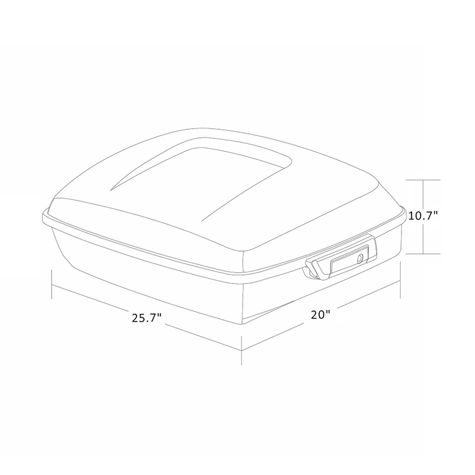 10.7"Chopped Luggage Trunk Fit For Harley Touring Street Glide 14-24 ...