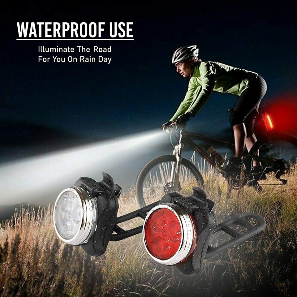 4Set USB Rechargeable LED MTB Bicycle Light 900000LM Racing Bike Front ...