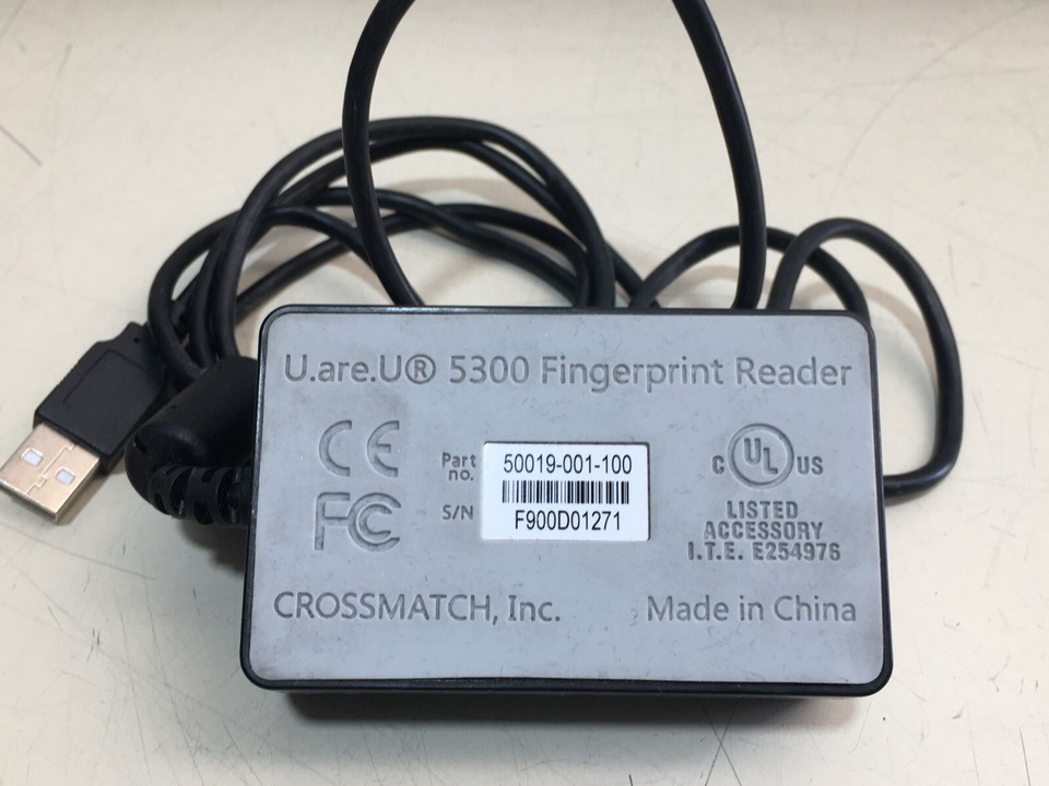 CROSSMATCH U.ARE.U 5300 OPTICAL FINGERPRINT READER / SCANNER USB 50019 ...