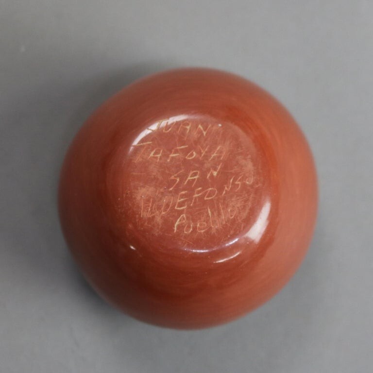 Two Southwestern Native American Redware Pueblo Pottery Signed Bowls ...