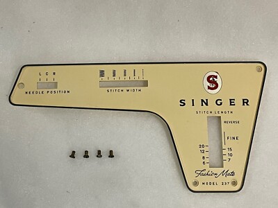 Singer Model 237 Fashion mate Part - Front Panel replacement face plate ...