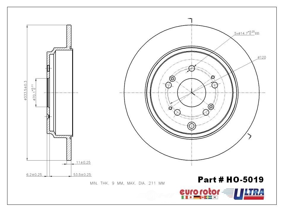 Disc Brake Rotor-Where Value and Performance Meet. Ultra HO-5019 for ...