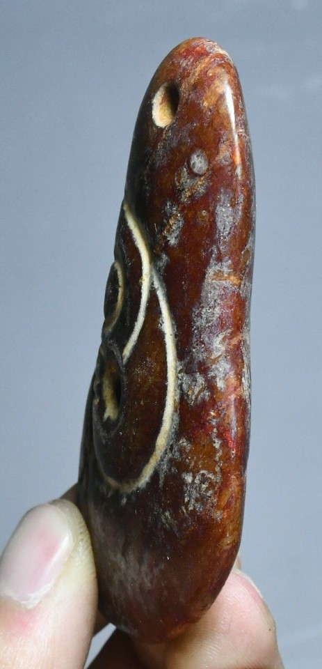 9CM Hongshan Culture Old Jade Carving Lucky Yu Pig Dragon Amulet ...