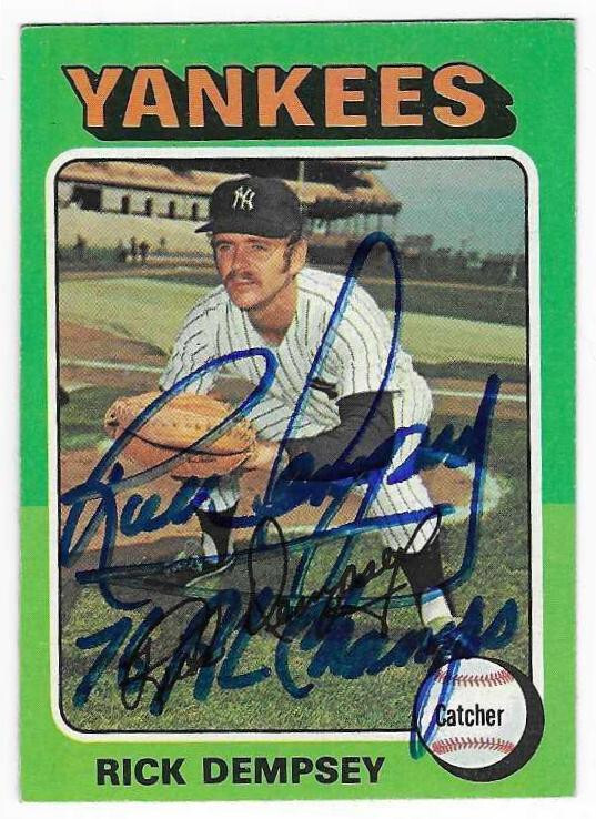 RICK DEMPSEY 1975 TOPPS AUTOGRAPHED SIGNED # 451 NEW YORK YANKEES | eBay