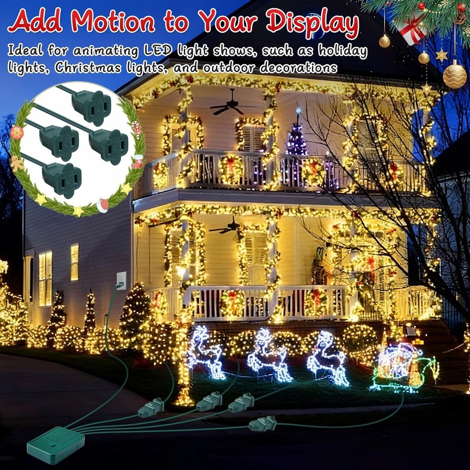 4 Channel Chase Christmas Light Controller, High Power 1.25A 147W Per ...