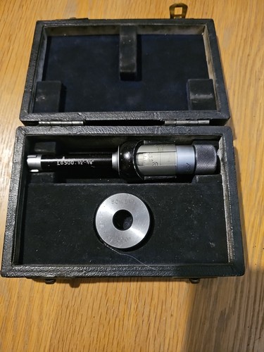 Bowers 1/2-3/8" 3 Point Internal Bore Micrometer In Case + Setting Ring ...