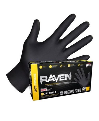 SAS 66520 Raven® Powder-Free Nitrile Disposable Gloves-7Mil-2X-Large ...