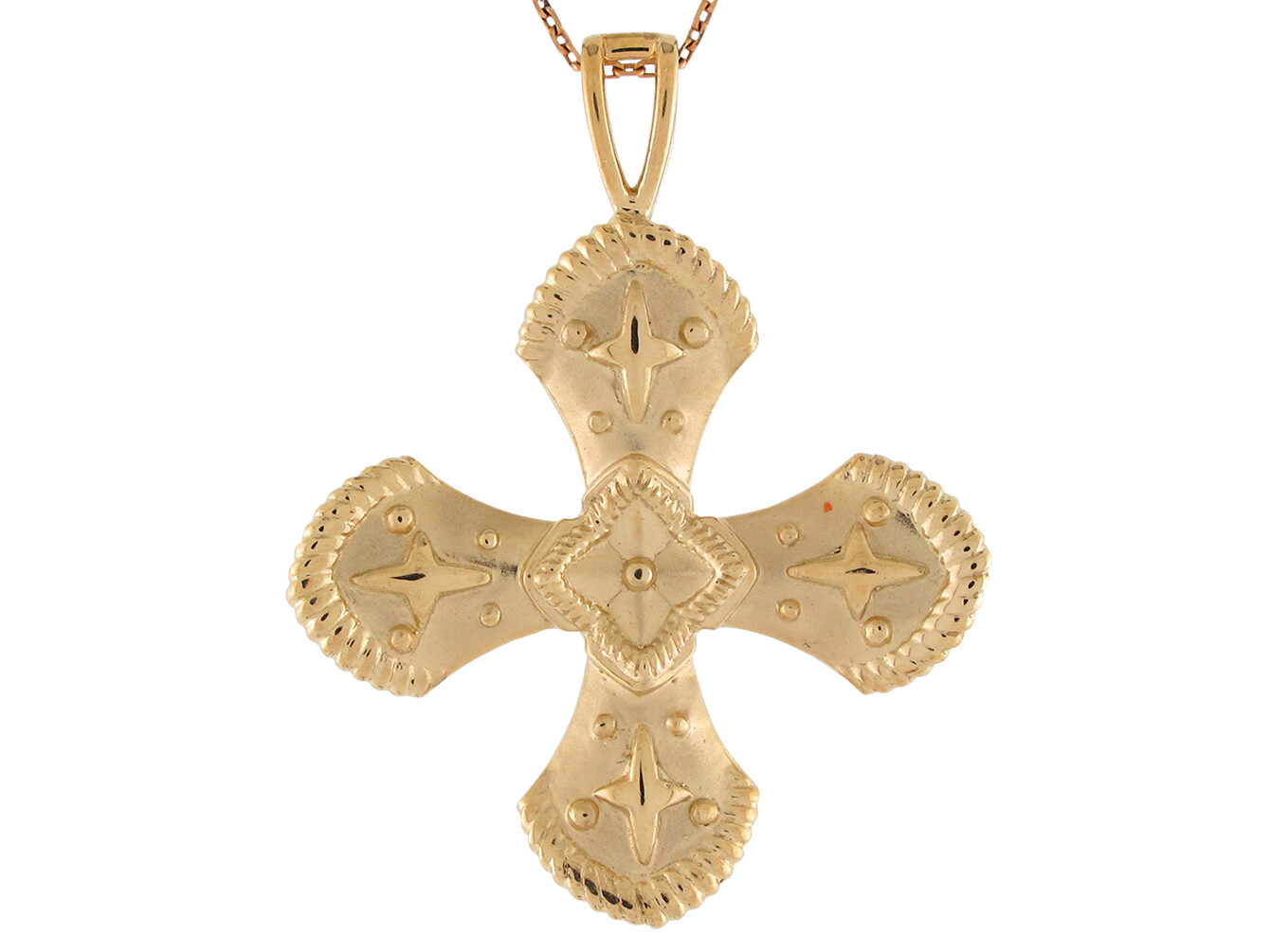 10k or 14k Real Yellow Gold Alisee Pattee Cross Style Religious Pendant ...