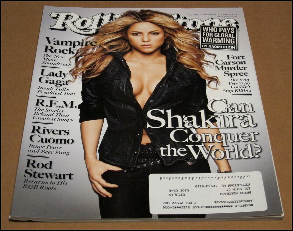 11/12/2009 Rolling Stone Magazine Shakira Lenny Kravitz Rivers Cuomo ...