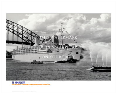 SS Himalaya P&O Line Ship Art Print – Final Voyage Sydney – 20" x 16 ...