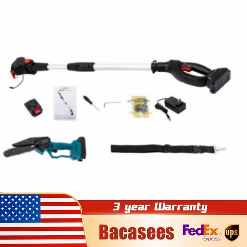 6" Electric Cordless Chain Saw Tree Branch Pole Pruner Mini Chainsaw ...