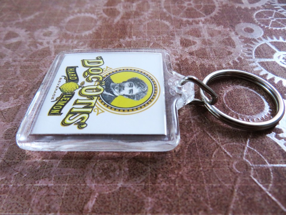 Collectible 2 Key Rings DOC OTIS Hard Lemon Malt Beverage Pub Bar ...