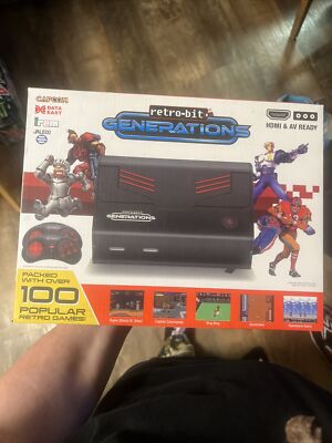 Retro-Bit Generations, Plug and Play Game Console Red/Black Over 100 ...