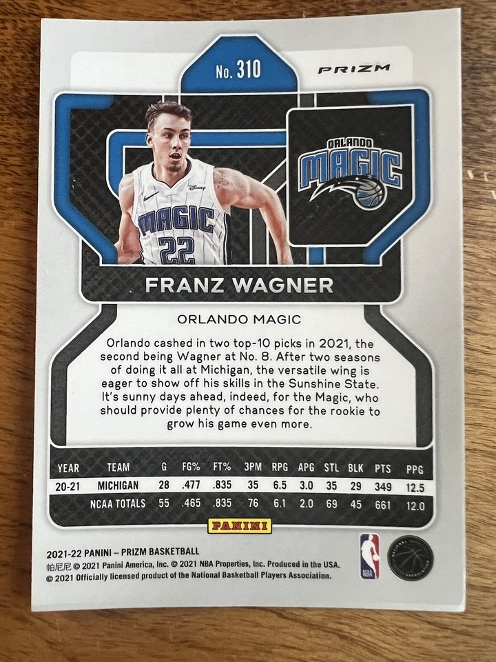 2021-22 Panini Prizm Franz Wagner Red White Blue Prizm Rookie Card RC ...