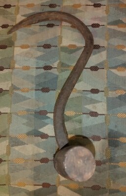 Vintage Farm Primitive Hay Hook Hand Tool With Wood Handle 11-1/4" Seal ...