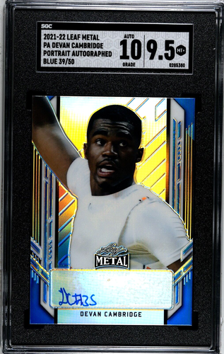 2021-22 Leaf Metal Devan Cambridge BLUE /50 SGC 9.5 w/10 AUTO | eBay