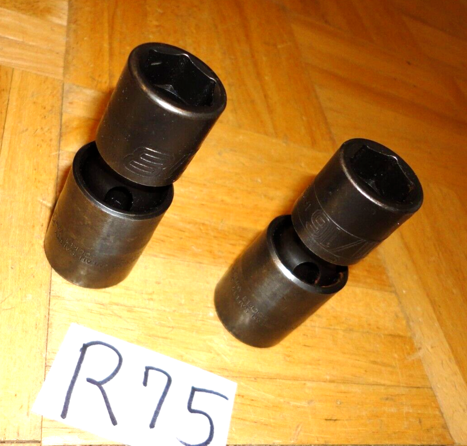 SNAP-ON TOOLS NEW UNUSED 2 PIECE 1/2 DR SWIVEL IMPACT SHORT SOCKETS 11/ ...