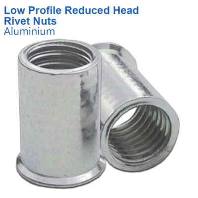 M6 - 6mm ALUMINIUM RIVNUTS THREADED BLIND RIVET NUTS OPEN END NUT ...