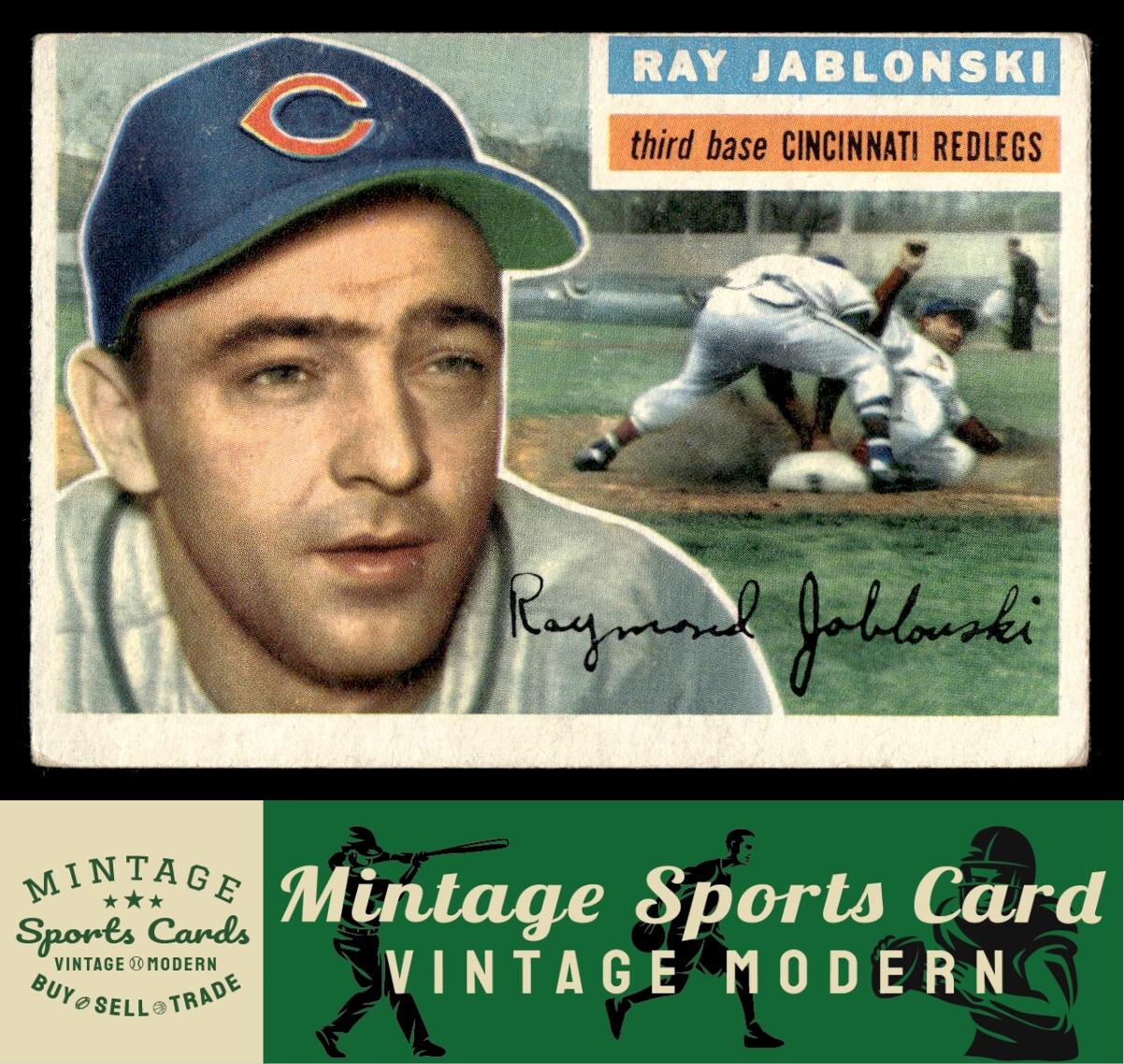 1956 Topps - Ray Jablonski - #86 Gray Back Cincinnati Reds | eBay