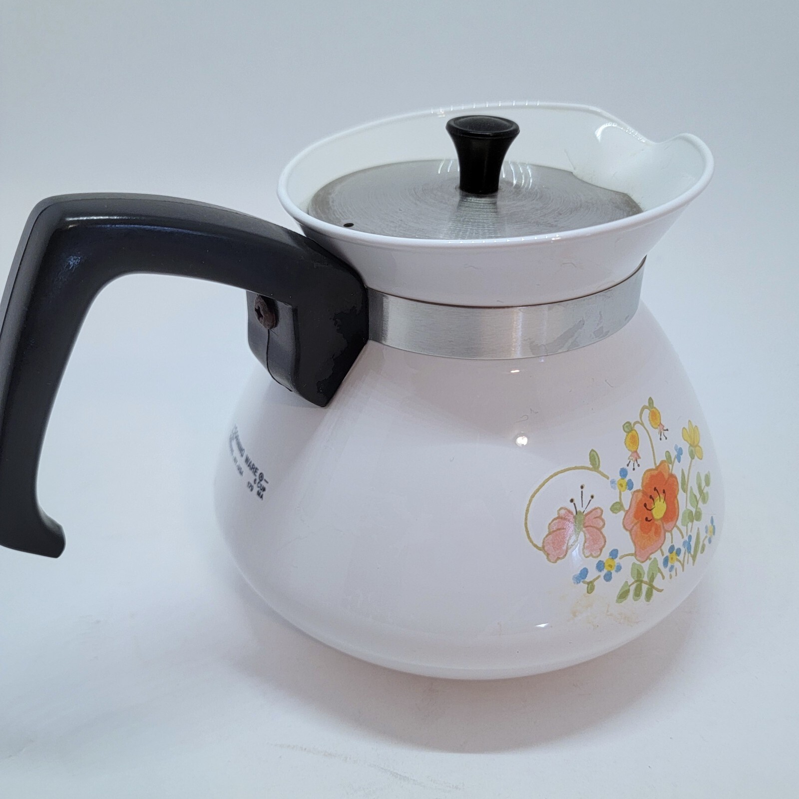 Corningware Wildflower 6 cup Coffee Tea / Pot with Metal Lid | eBay