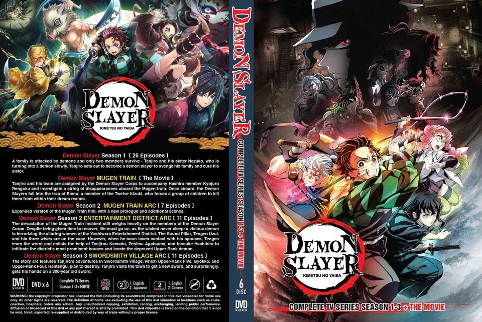 English Dubbed DVD Demon Slayer Kimetsu No Yaiba Sea 1 To 3 + Mugen ...