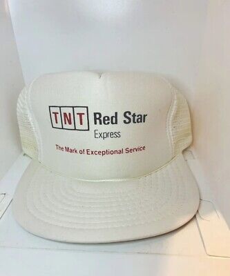 Vintage TNT Red Star Express Trucker Hat Snapback Cap White | eBay