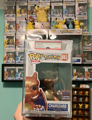 Funko Pop PSA MINT 9 Charizard Metallic Figure Rare #843 2022 New | eBay