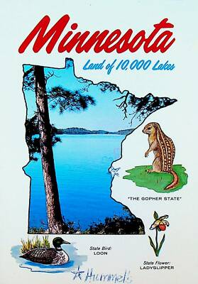 Minnesota Land of 10000 Lakes Postcard 1989 | eBay