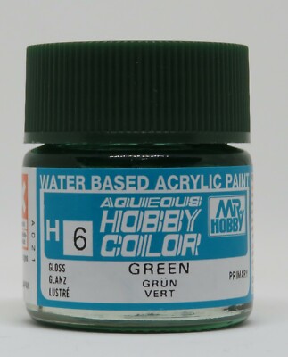 Mr Hobby Gunze Aqueous Water Based Acrylic Paint Green Gloss 10ml H6 ...