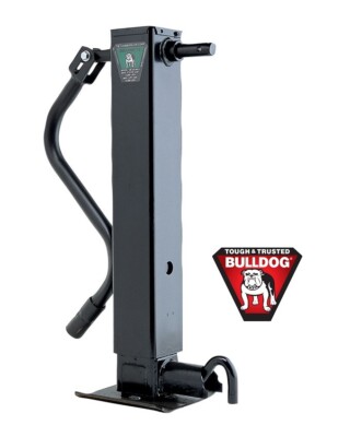 Bulldog 12K Square Trailer Jack Sidewind 12.5" Drop Leg Spring Return w ...
