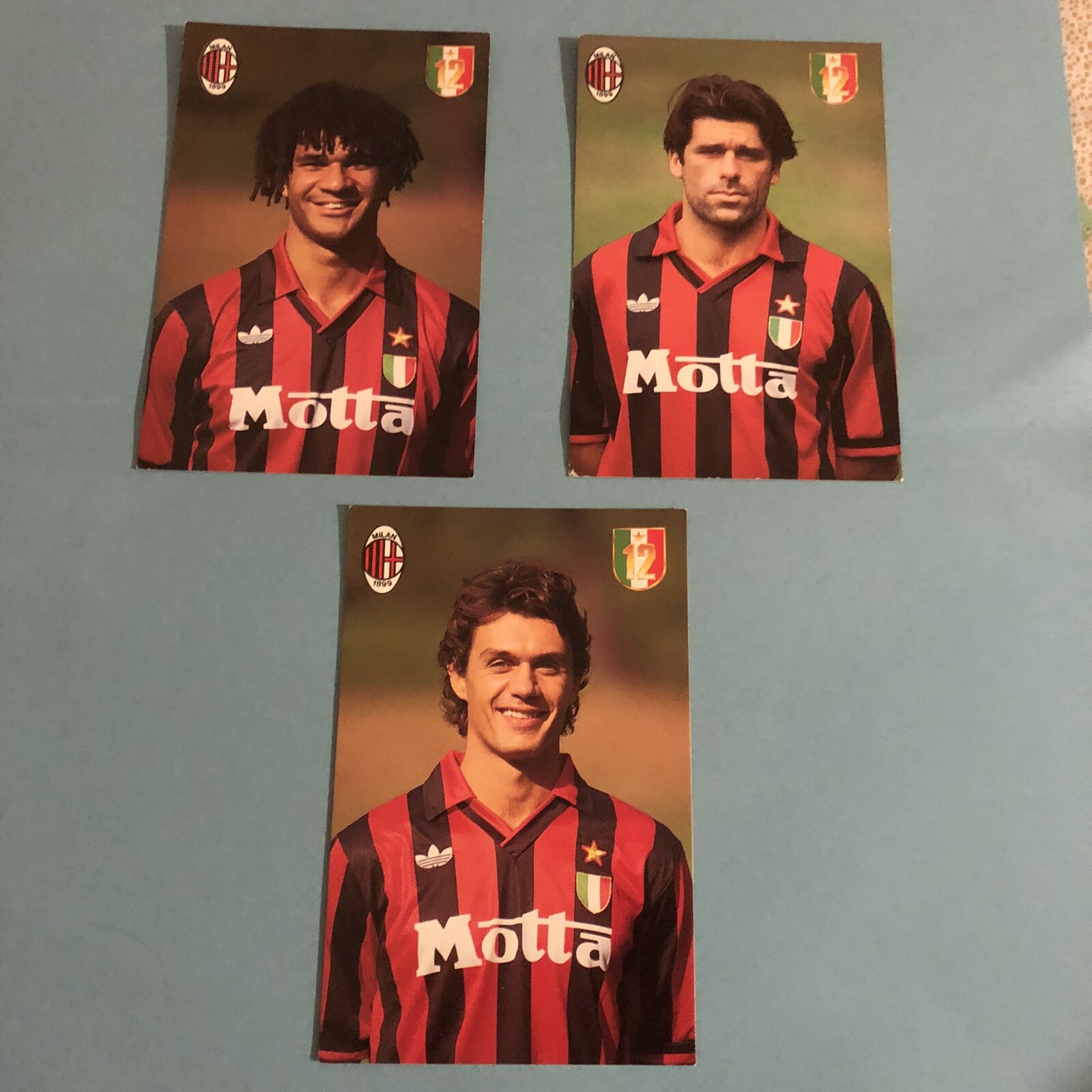 Cartoline postali AC Milan 1992-93 Motta 12º scudetto Maldini Gullit ...